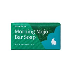 ursa major natural bar soap | morning mojo bar soap | exfoliating soap with peppermint, eucalyptus and rosemary | formulated for men and women | 5 ounces