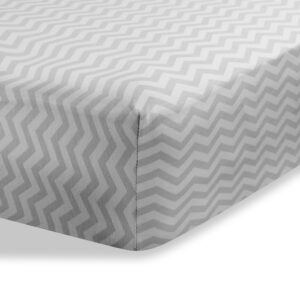 abstract jersey cotton knit cradle sheets - ultra soft cradle sheets fitted 18" x 36" for boys girls baby - universal - snug fitted 6" deep pocket - cotton - 18"x36" (zigzag grey)