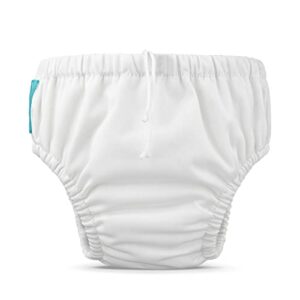 charlie banana baby reusable and washable swim diaper for boys or girls, white, small (pack of 1)