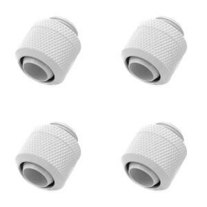 barrow g1/4" to 3/8" id, 1/2" od compression fitting for soft tubing, white, 4-pack