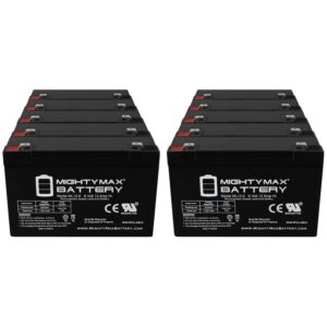 mighty max battery 6v 12ah f2 sla replacement battery compatible with power patrol sla0955, sla3032-10 pack