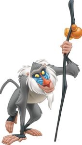 12 inch rafiki baboon monkey lion king movie animal removable peel self stick adhesive vinyl decorative wall decal sticker art kids room home decor girl boy children bedroom 6 1/2 x 12 inch tall