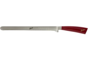 berkel elegance 10-inch prosciutto knife, red/premium quality/kitchen knife/elegant cutlery for home/stainless steel blade/made in italy