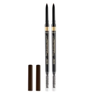 l'oreal paris makeup brow stylist definer waterproof eyebrow pencil, ultra-fine mechanical pencil, draws tiny brow hairs and fills in sparse areas and gaps, dark brunette, 0.11 ounce (pack of 2)