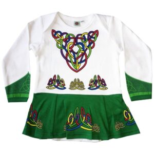 carrolls irish gifts green babies vest designed as irish dancing dress with celtic design, 1-2 years