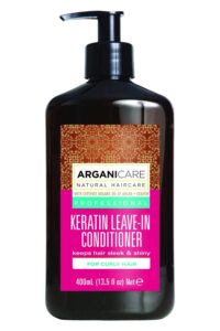 arganicare keratin hydrating leave in conditioner with certified organic argan oil and keratin for curly hair 13.5 fl oz