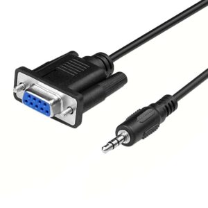 qaoquda db9 9 pin female to 3.5mm male plug serial cable rs232 to 1/8 inch conversion cable cord- 6ft/1.8m