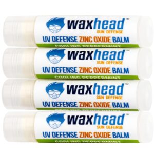 waxhead lip sunscreen with zinc oxide lip balm spf 20 zinc oxide sunscreen chapstick sunblock for lips, reef safe waterproof non-nano biodegradable protection with lanolin, shea butter (mint 4 pack)