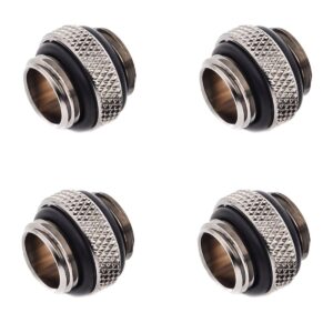 bitspower g1/4" 5mm male to male fitting, black sparkle, 4-pack