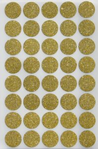 royal green glitter gold circle stickers 3/4 diameter - envelope seals - 0.75 inch 19mm rounds - 200 pack