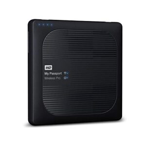 wd 4tb my passport wireless pro portable external hard drive, wifi usb 3.0 - wdbsmt0040bbk-nesn