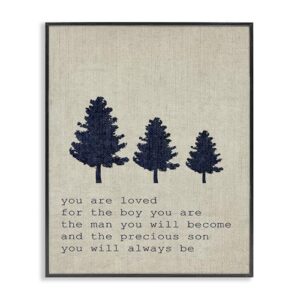 stupell home décor you are loved son trees framed giclee texturized art, 11 x 1.5 x 14, proudly made in usa