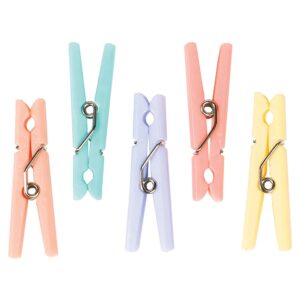 vibrant assorted colored baby shower plastic clothespins - 1.38" x 0.38" (pack of 24) - perfect for baby shower games