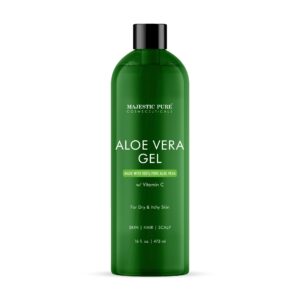 majestic pure aloe vera gel - from pure and natural cold pressed aloe vera, (packaging may vary) - 16 fl oz