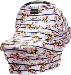 milk snob original 5-in-1 cover - added privacy for breastfeeding, baby car seat, carrier, stroller, high chair, shopping cart, lounger canopy - newborn essentials, nursing top, hampton rose