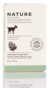 nature by canus bar soap with fresh canadian goat milk vitamin a b3 potassium zinc and selenium, fragrance free, 5 ounce