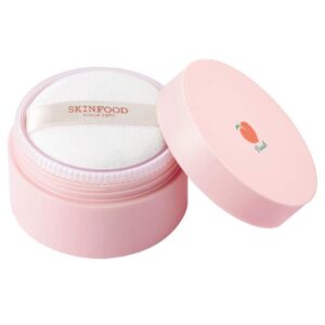 skinfood peach cotton multi finish powder 15g - peach extract & calamin powder contained sebum control silky powder for oily skin, sweet peach scent with baby skin