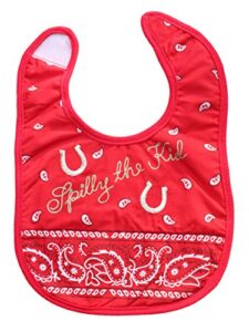 4rodeo western bandana spilly the kid baby infant bib (red)