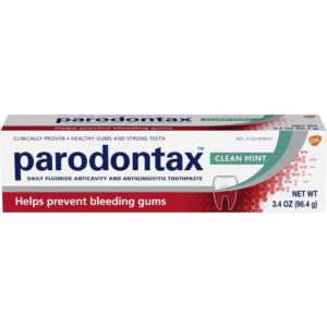 parodontax toothpaste for bleeding gums, gingivitis treatment and cavity prevention, clean mint - 3.4 ounces