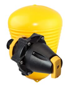 jobe valves megaflow valve with short tail, 3/4", yellow/black (does not have nut and washer)