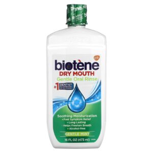 biotene mild mint moisturizing gentle oral rinse, alcohol-free, for dry mouth, 16 ounce