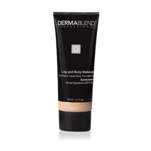 dermablend leg and body makeup, with spf 25. skin perfecting body foundation for flawless legs with a smooth, even tone finish, 3.4 fl. oz.