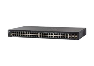 cisco sg550x-48 stackable managed switch with 48 gigabit ethernet (gbe) ports, 2 x 10g combo, 2 x sfp+, l3 dyamic routing, limited lifetime protection, black