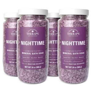 village naturals therapy nighttime concentrated mineral bath soak, 20 oz, pack of 4