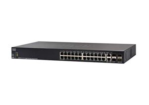 cisco sg350x-24 stackable managed switch | 24 gigabit ethernet (gbe) ports | 2 x 10g combo + 2 x sfp+ ports | limited lifetime protection (sg350x-24-k9-na)