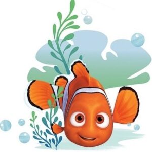 6 inch clownfish clown fish finding dory nemo 2 movie removable peel self stick adhesive vinyl decorative wall decal sticker art kids room home decor boys children nursery baby 6x6 inches