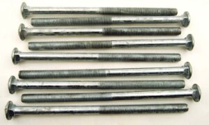 (10) carriage head bolts 5/8-11 x 12" galvanized a307 hdg