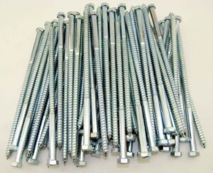 (25) hex head 3/8 x 10 lag bolts zinc plate wood screws