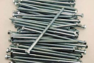 (25) hex head 3/8 x 8 lag bolts zinc plate wood screws