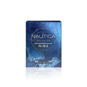 nautica voyage n-83 eau de toilette 3.4 fl oz (pack of 1), notes of spicy mint, cardamom, and musk, men's fragrance, long lasting, everyday fragrance, travel size