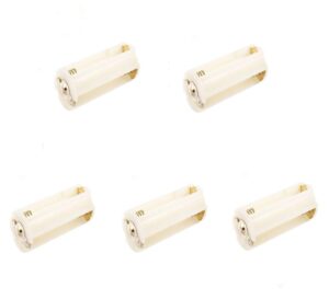 gfortun 5pcs 3x1.5v aaa series connection plastic cylinder battery storage holder case adapter beige