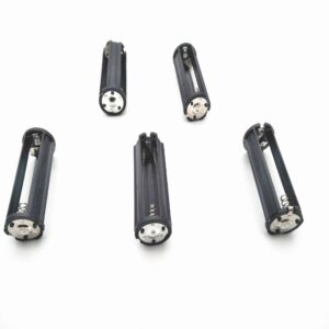 gfortun 5pcs 3 x 1.5v aaa series connector battery case holder black cylindrical for flashlight torch