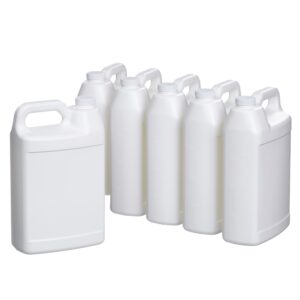 hudson exchange - 1006+1106-6 1 gallon f-style plastic jug with cap, hdpe, white, 6 pack