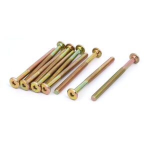 uxcell m6 x 80mm partically thread hexagon socket head cap screw bolt bronze tone 10pcs