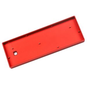 npkc gh60 a60 heavy anodized aluminum cnc case base plate for 60% mechanical gaming keyboard compatible poker2 pok3r faceu 60 etc (red)