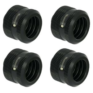 barrow g1/4" to 16mm hard tubing compression fitting, black, 4-pack