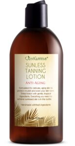 sunless tanning lotion | anti-aging self-tanner | body tanning | sun kiss glow bronze finish | bronzer lotion for all skin types | just nutritive | 8 oz