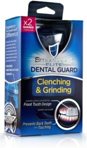 dental guard smartguard elite (2 guards 1 travel case) front tooth custom anti teeth grinding night guard for clenching - dentist designed - bruxing splint mouth protector for relief of symptoms