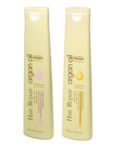 argan oil original hydrating shampoo and conditioner hair repair set 2pc 475 ml./ 16.06 oz by alpha new york