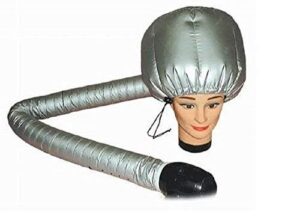 bonnet hair dryer attachment (soft) for home or professional style use (silver color)