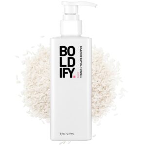 boldify thickening shampoo - rice water shampoo for thinning and oily hair - volumizing shampoo for fine hair, weightlessly removes excess oil - 8oz