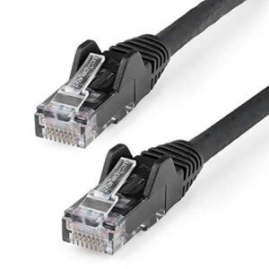 startech.com 4ft cat6 ethernet cable - black cat 6 gigabit ethernet wire -650mhz 100w poe rj45 utp network/patch cord snagless w/strain relief fluke tested/wiring is ul certified/tia (n6patch4bk)