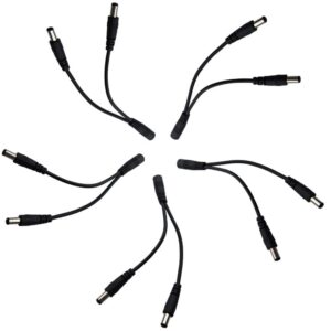 dzydzr 5pcs 5.5mm x 2.1mm y splitter cable 1 female to 2 male splitter 2 way dc power cable for led strip - cctv camera - car - monitors