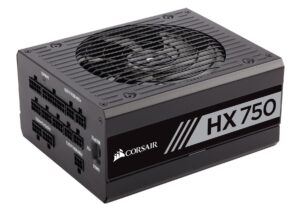 corsair hx series hx750 750 w 80 plus platinum full modular 1 x 135 mm fan atx power supply unit - black