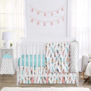 feather baby girls 4 piece crib bedding set