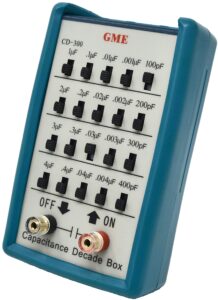 gme cd-300 capacitance substitution decade box, 5 decades range, 100pf to 11.111 μf, designed in the usa